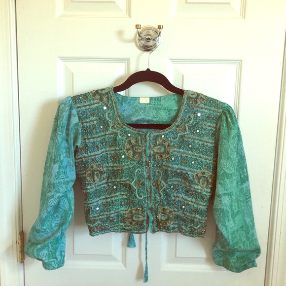 Jackets & Coats | Sequined Blue Jacket | Poshmark
